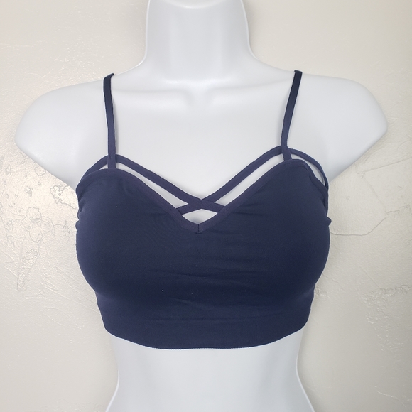 Intimates & Sleepwear | Navy Blue Bralette Strappy Stretchy One Size S ...